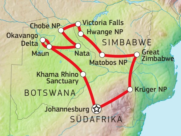 Simbabwe & Botswana Abenteuer-Safari - moja TRAVEL