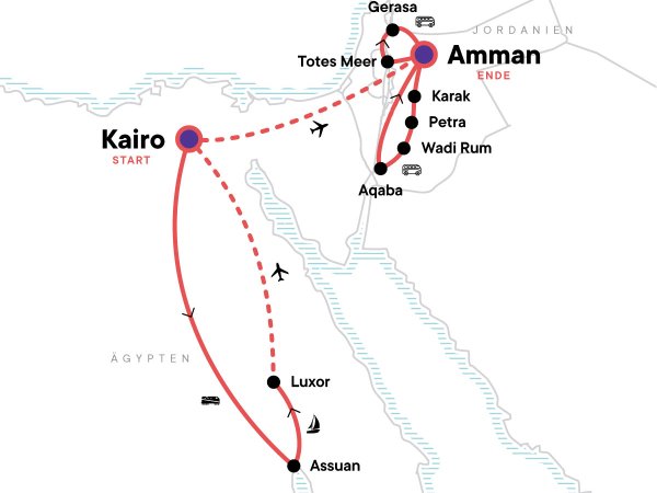 Erlebnisreise durch Ägypten und Jordanien - moja TRAVEL